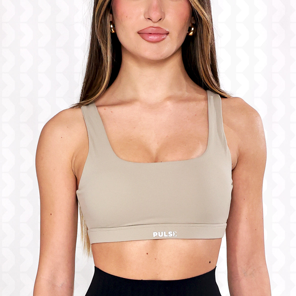 TAN Open Circle Back Bra | Pulse Fitness Wear
