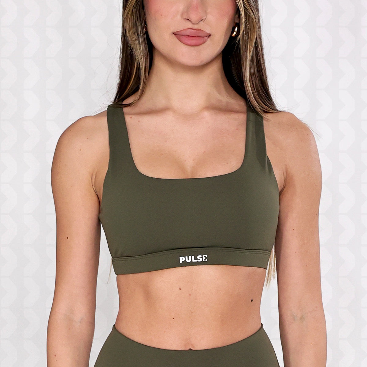Green Open Circle Back Bra | Backless Top | Pulse Fitness Wear