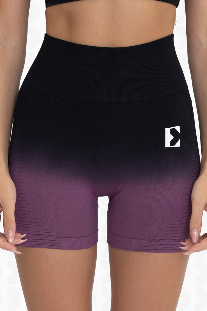 Purple Ombre Shorts Scrunchy Pulse Fitness Wear