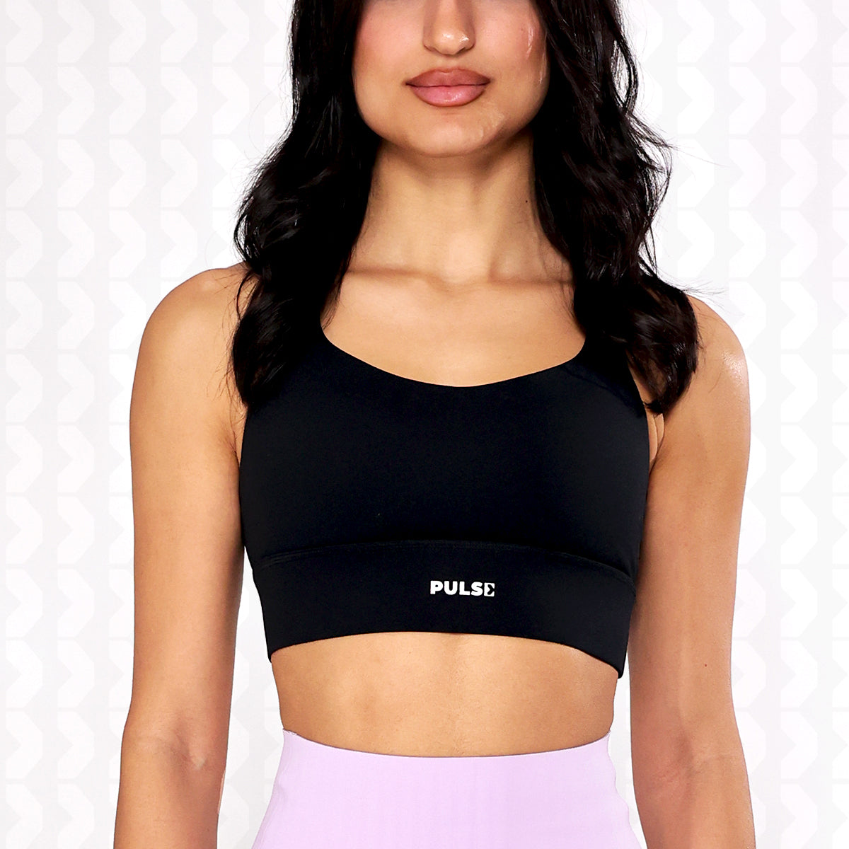 Black Designed Bra | Comfortable & Stylish | Pulse Fitness Wear