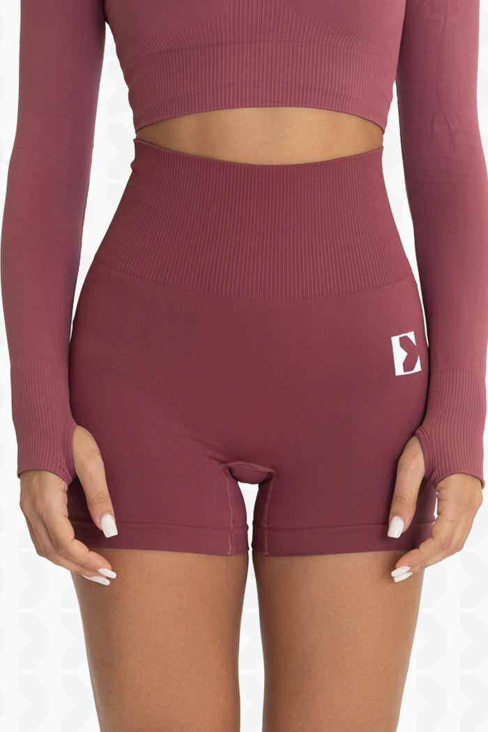 Maroon Shorts - Seamless | Pulse Fitness Wear